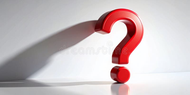 Intriguing 3D Red Question Mark Against a Dramatic White Background a ...