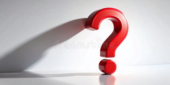 Intriguing 3D Red Question Mark Against a Dramatic White Background a ...
