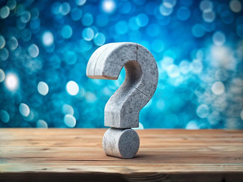 Intriguing 3D Stone Question Mark on Wooden Table a Striking Visual ...