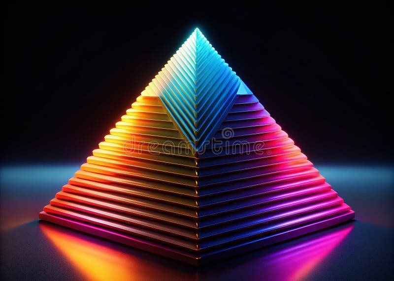 Intriguing 3D Textured Pyramid on a Striking Black Background a ...