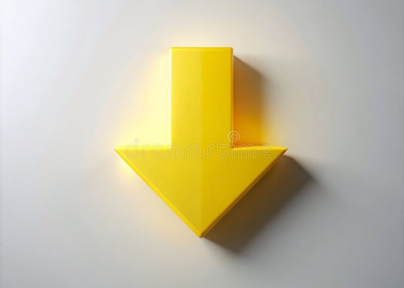 Intriguing 3D Yellow Down Arrow Divided and Illuminated Creates ...