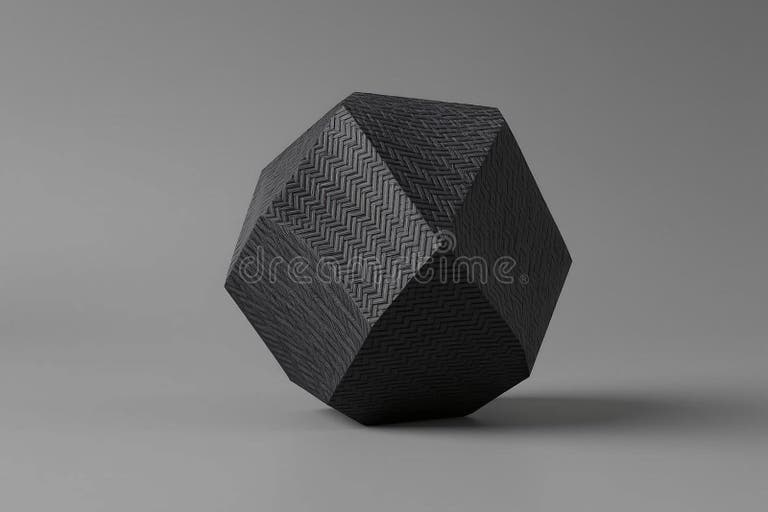 An Intriguing Dark Dodecahedron with Woven Patterns Stands Elegantly ...