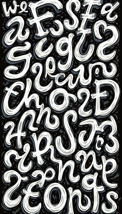 Whimsical Abstract Typography in Flowing White Letters Stock Image ...