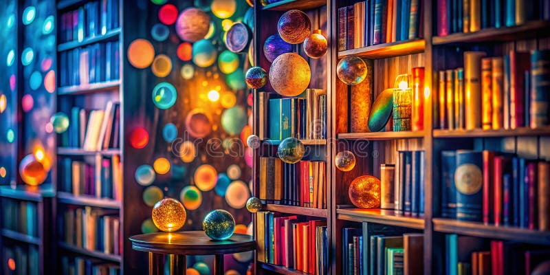 Intriguing Double Exposure of a Bookshelf Circle Wobblers and Abstract ...