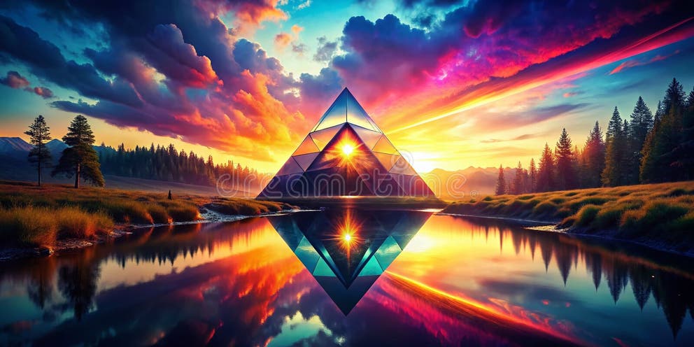 Intriguing Double Exposure Dark Triangle Polygon Abstract Background Design for Creative ...