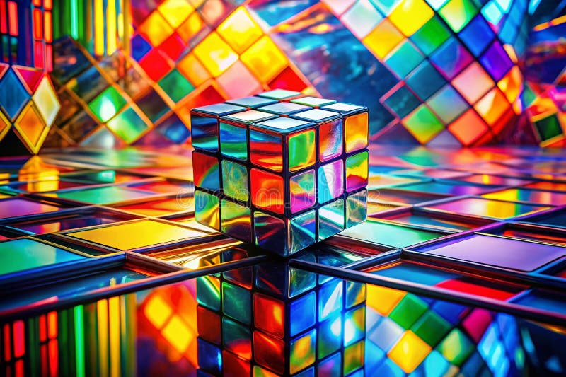 Intriguing Double Exposure of Geometric Shapes and a Cube Puzzle a ...