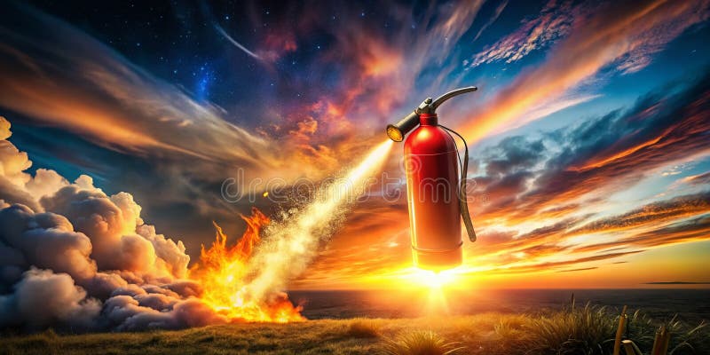 Intriguing Double Exposure of a Rocket Fire Extinguisher a Striking ...