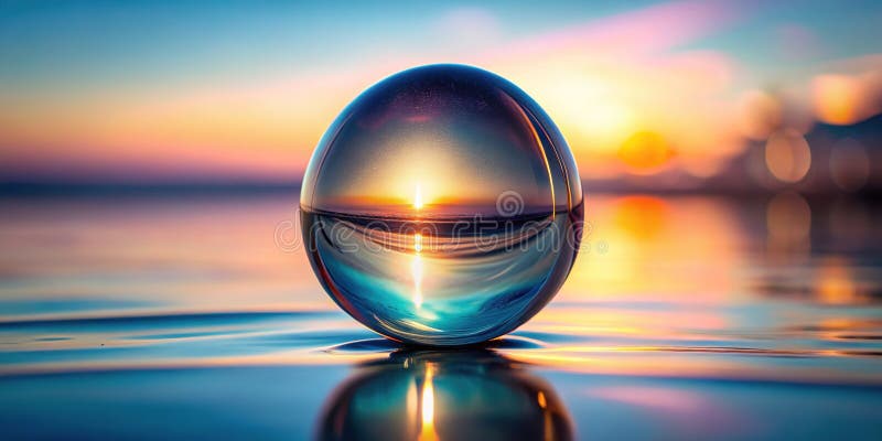 Intriguing Elongated Glass Orb a Surreal Reflection Capturing Light and ...