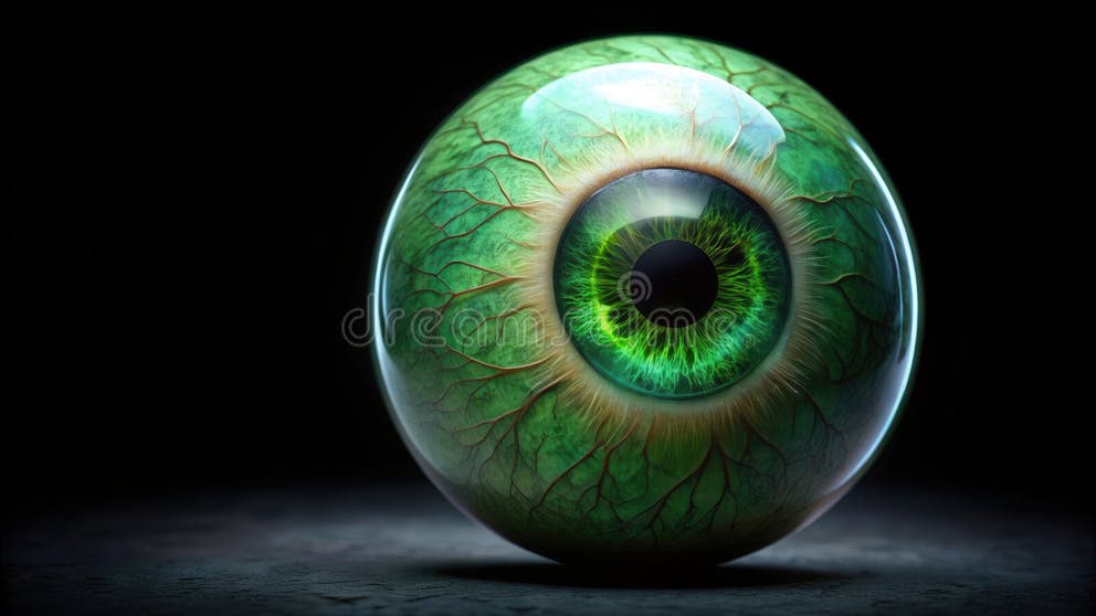 Intriguing Emerald Orb a Detailed Rendering of a Realistic Eye ...