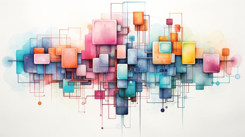 Intriguing Geometric Pattern Design Portrayed in a Watercolor ...