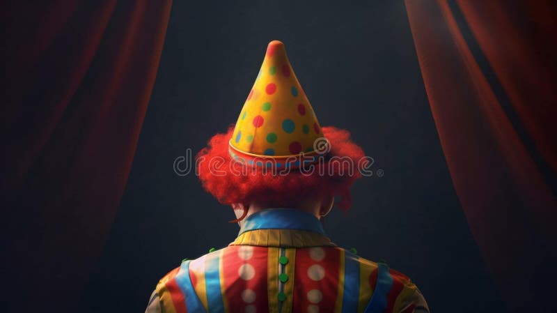 Back of clown in a circus stock illustration. Illustration of adorned ...