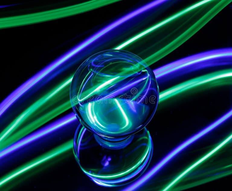 Intriguing Green and Blue Light Emanating from a Light Bulb in a Dimly ...