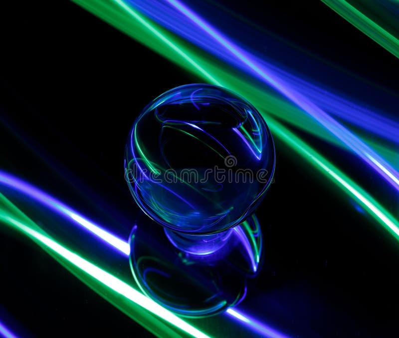 Intriguing Green and Blue Light Emanating from a Light Bulb in a Dimly ...