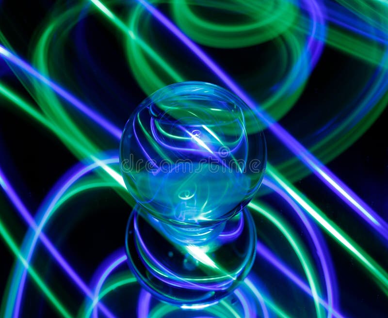 Intriguing Green and Blue Light Emanating from a Light Bulb in a Dimly ...