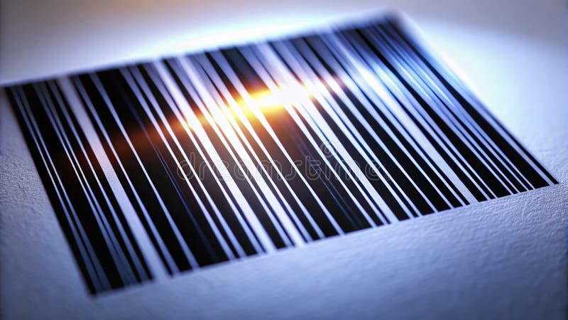 Intriguing Illuminated Barcode Scanned at Night a Striking Stock Image ...
