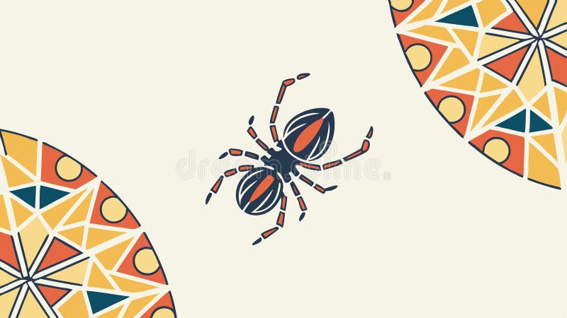 Abstract Spider on Geometric Background, Nature and Design, Vector ...