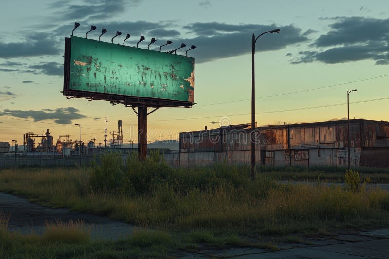 Abandoned Billboard in Urban Landscape Stock Illustration ...