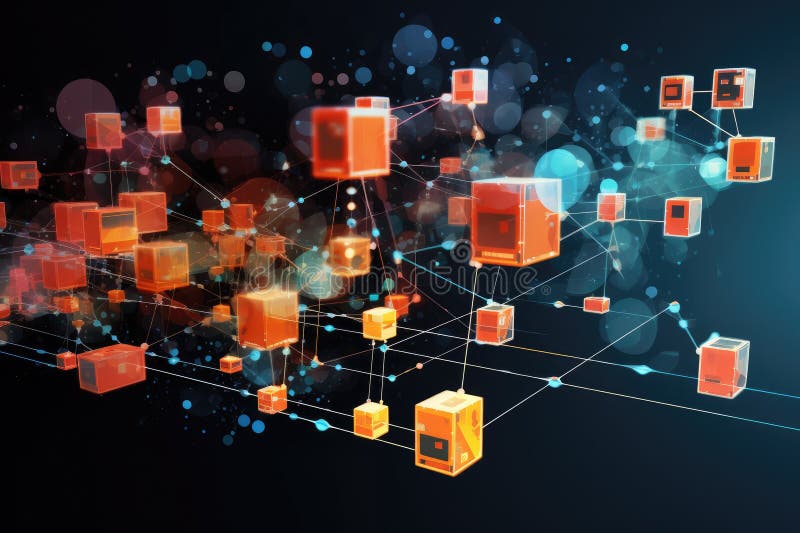 An Intriguing Image Showcasing a Collection of Orange Cubes Arranged ...