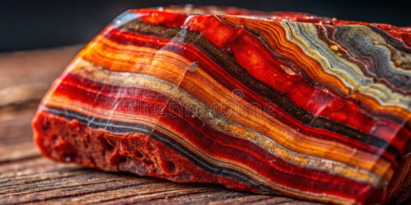 Intriguing Jaspilite Stone Texture a CloseUp Exploration of Banded Iron ...