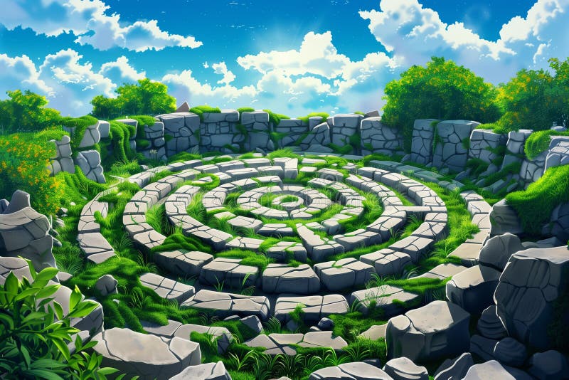 Intriguing Labyrinth Game Featuring Complex Mazes and Riddles Stock ...