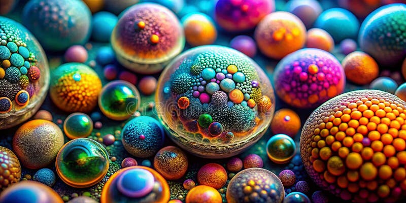 Intriguing Microscopic Spheres a CloseUp Exploration of Vibrant ...
