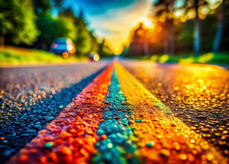 Intriguing Miniature Road a TiltShift Perspective on Asphalt Texture ...