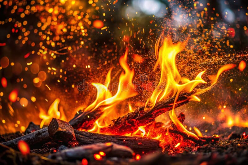 Intriguing Nighttime Fire Display a Mesmerizing Dance of Flames and ...