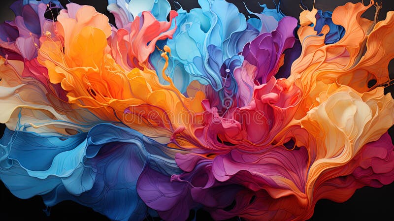 An Intriguing Photo of an Abstract Work Where Streams of Paint Form ...