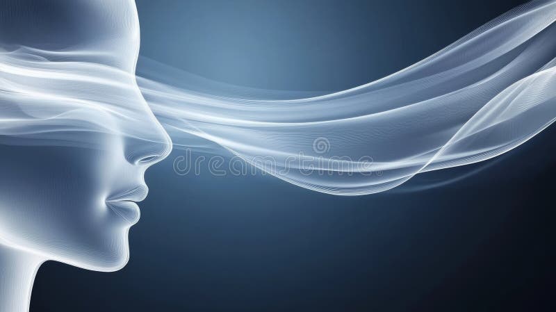 Intriguing Portrait, Woman with Smoke Emanating from Her Face, Creating ...