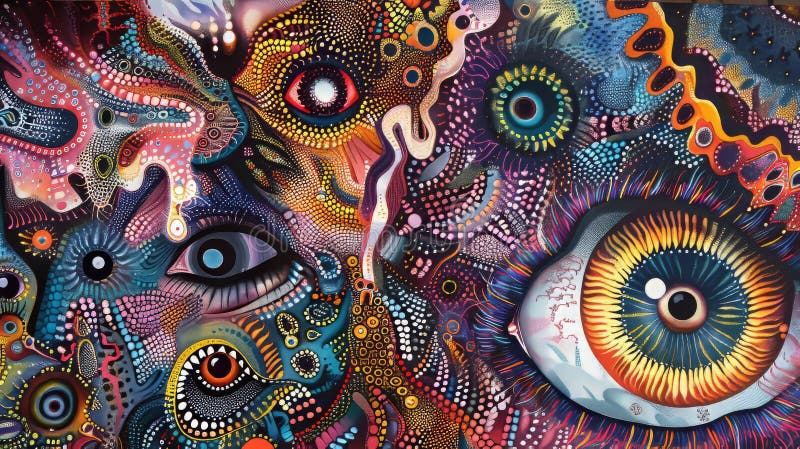 Intriguing Psychedelic Patterns Imagination Stock Illustration ...