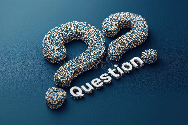 Intriguing Question Mark Design with Textured Elements on Blue ...