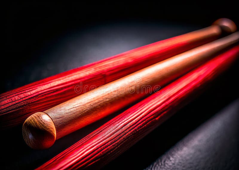 Intriguing Red Drum Sticks a LowLight Musical Instrument Photography ...