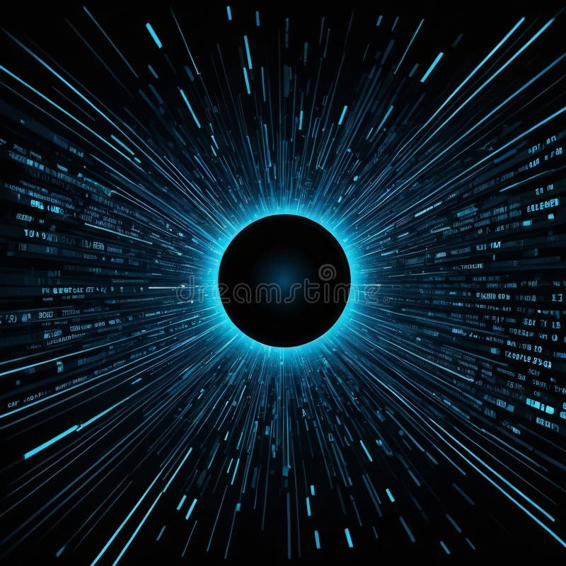 Blue Data Stream Tunnel with Digital Codes Stock Photo - Image of ...