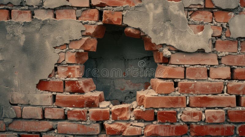 Intriguing Scene of a Wall with a Unique Hole, Offering a Glimpse into the Unknown, Ai Generated ...