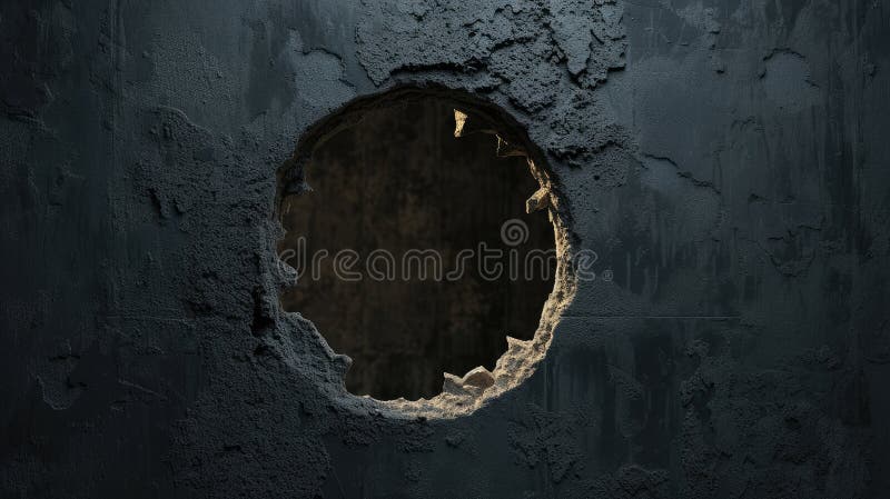 Intriguing Scene of a Wall with a Unique Hole, Offering a Glimpse into ...