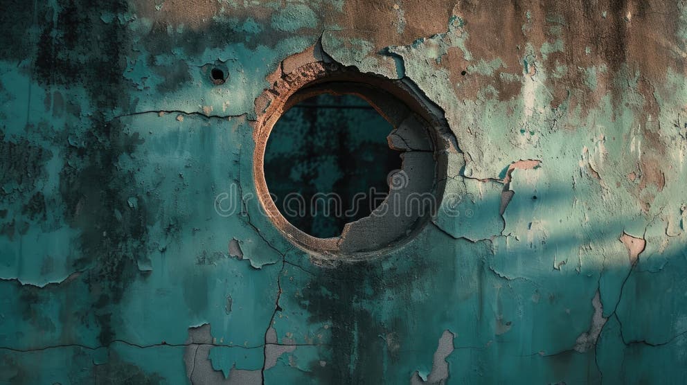 Intriguing Scene of a Wall with a Unique Hole, Offering a Glimpse into ...