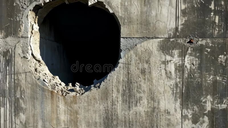 Intriguing Scene of a Wall with a Unique Hole, Offering a Glimpse into ...