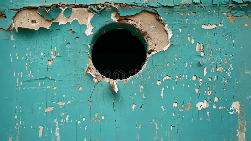Intriguing Scene of a Wall with a Unique Hole, Offering a Glimpse into ...