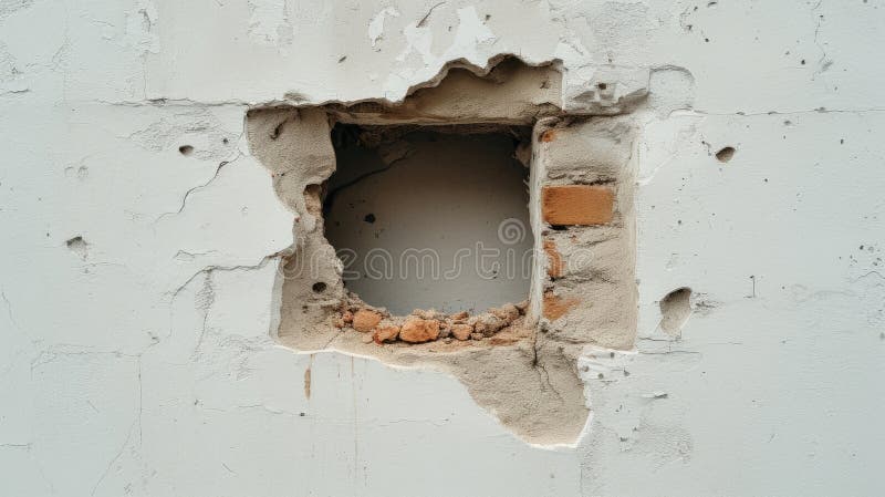 Intriguing Scene of a Wall with a Unique Hole, Offering a Glimpse into the Unknown, Ai Generated ...
