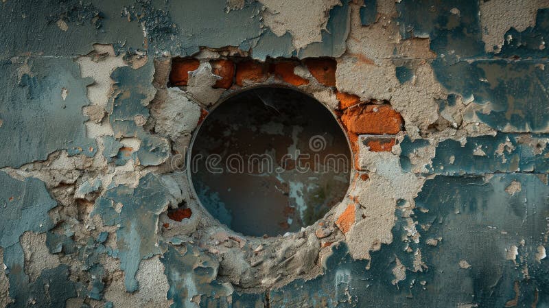 Intriguing Scene of a Wall with a Unique Hole, Offering a Glimpse into the Unknown, Ai Generated ...