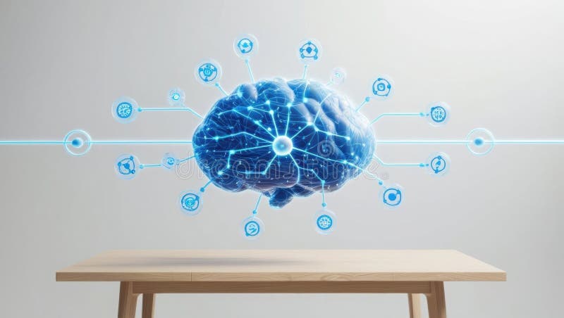 Intriguing Science Table Display Featuring a Human Brain Model ...