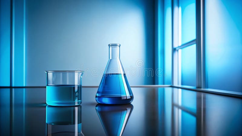 Intriguing Scientific Experiment a Blue Laboratory Beaker Captures the ...