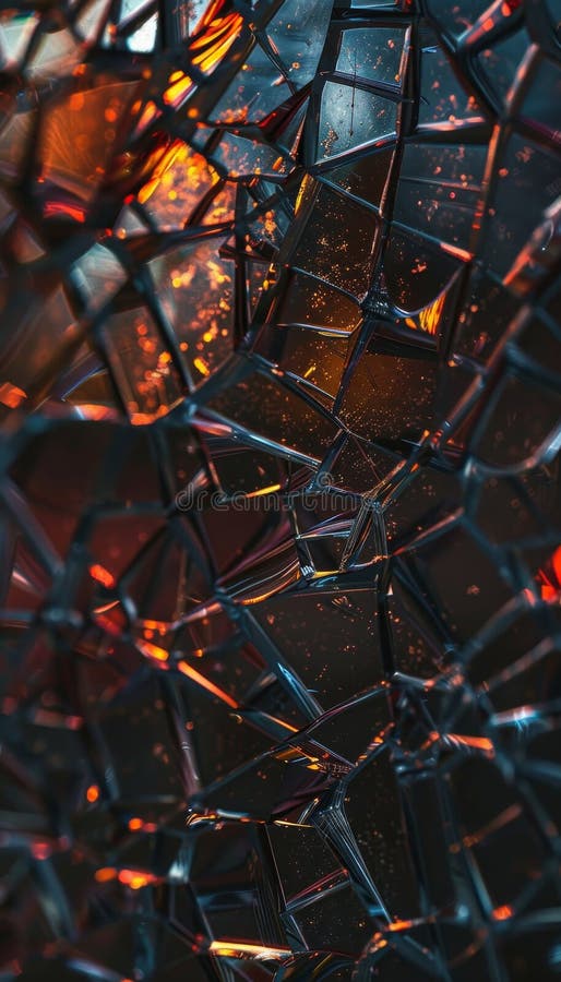 Intriguing Shattered Glass Close Up Showcasing Abstract Patterns and ...