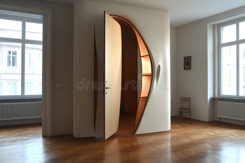 Intriguing Space Door Design Opens into Modern Apartment with Sleek ...