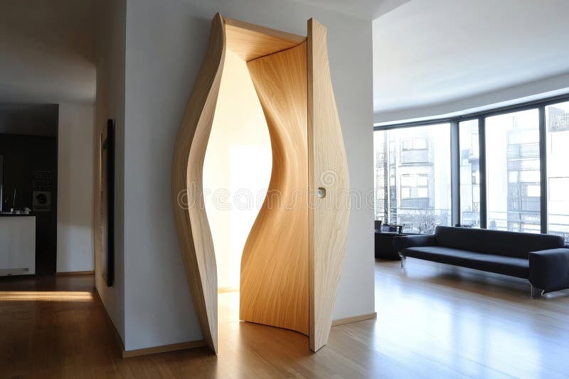 Intriguing Space Door Design Opens into Modern Apartment with Sleek ...