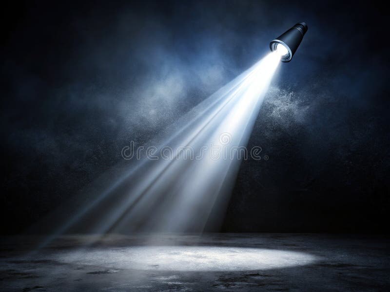 Intriguing Spotlight Beam Against a Deep Black Background a Dramatic ...