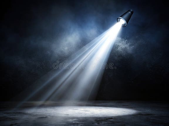 Intriguing Spotlight Beam Against a Deep Black Background a Dramatic ...