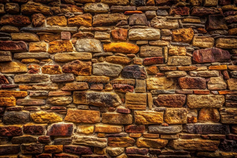 Intriguing Texture of a Dark Brown Medieval Stone Wall a Detailed ...