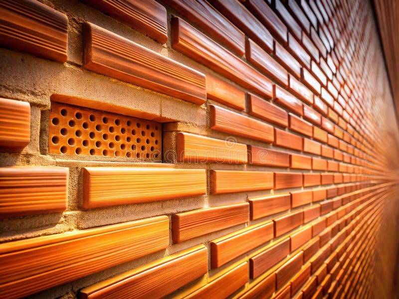 Intriguing Texture a Long Exposure of Terracotta Air Bricks Embedded in ...