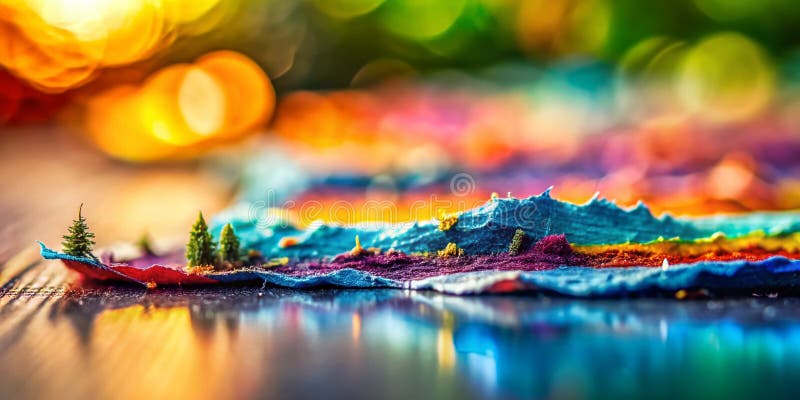 Intriguing Torn Paper Background with Miniature TiltShift Effect a ...